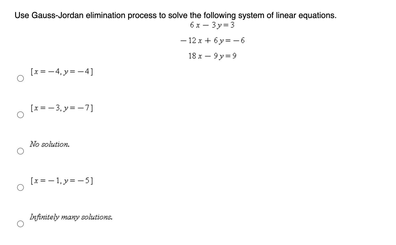Solved Use Gauss-Jordan elimination process to solve the | Chegg.com