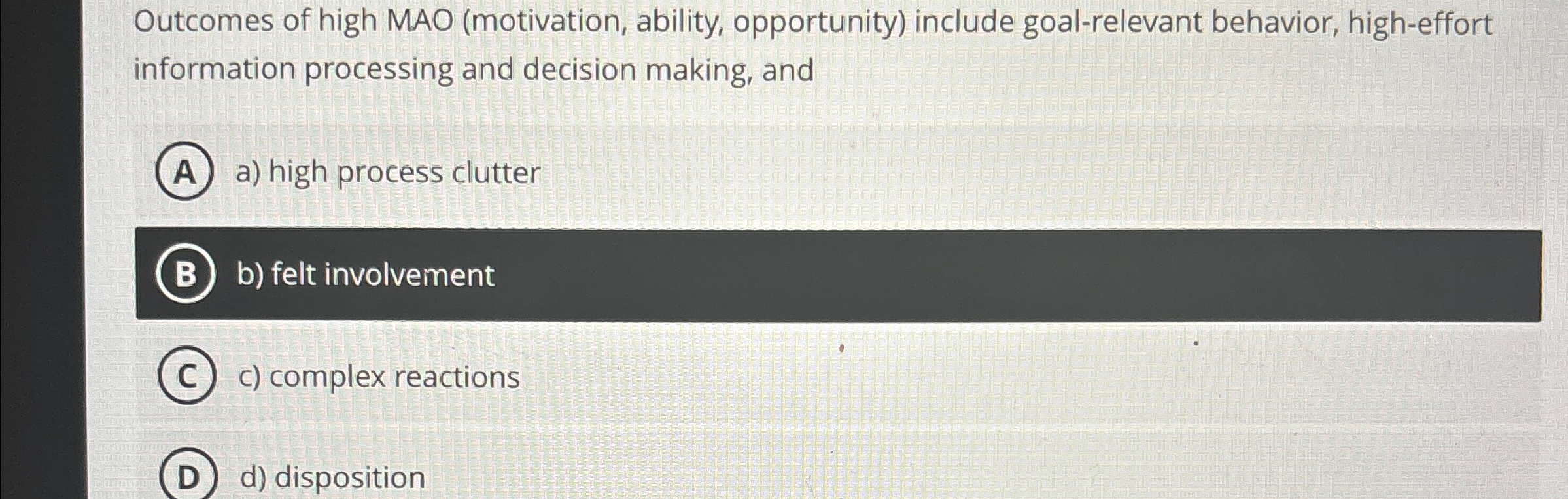 Solved Outcomes of high MAO (motivation, ﻿ability, | Chegg.com
