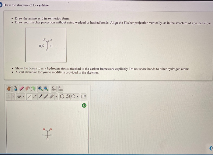 Solved Draw the structure of L-cysteine • Draw the amino | Chegg.com