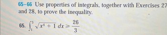 Solved 65-66 Use properties of integrals, together with | Chegg.com