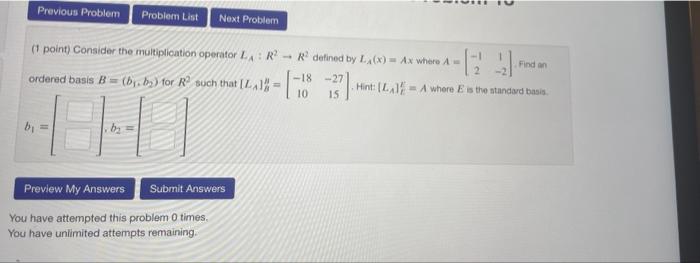 Solved (1 point) Consider the multiplication operator | Chegg.com
