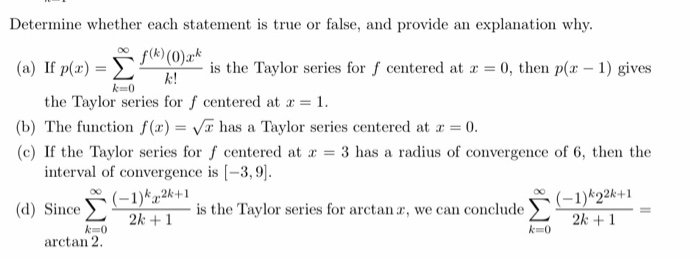 Solved Determine whether each statement is true or false, | Chegg.com