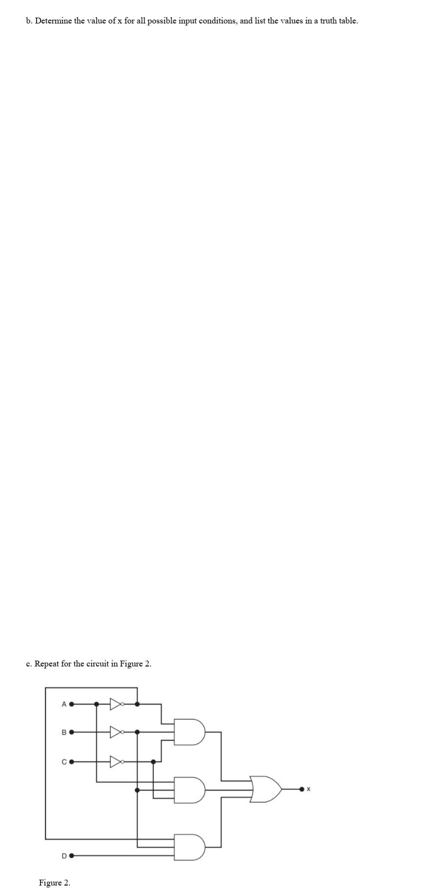 Solved b. Determine the value of x for all possible input | Chegg.com