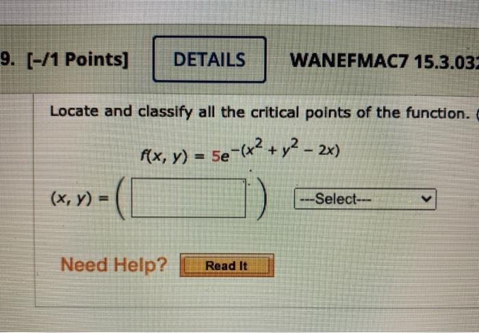 Solved 9. (-/1 Points) DETAILS WANEFMAC7 15.3.03 Locate and | Chegg.com Solved 9. (-/1 Points) DETAILS WANEFMAC7 15.3.03 Locate and | Chegg.com