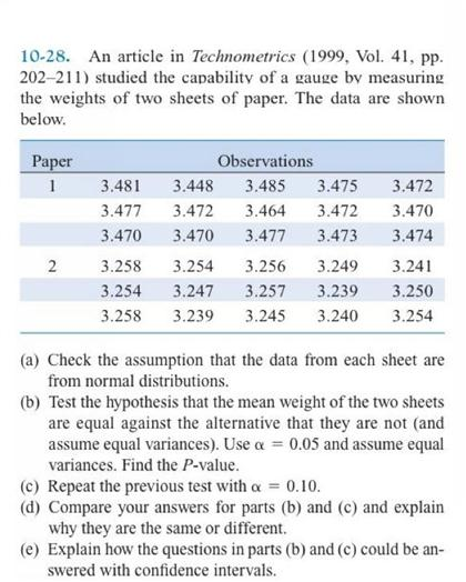 Solved An article in Technometrics (1999, Vol. 41, pp. | Chegg.com