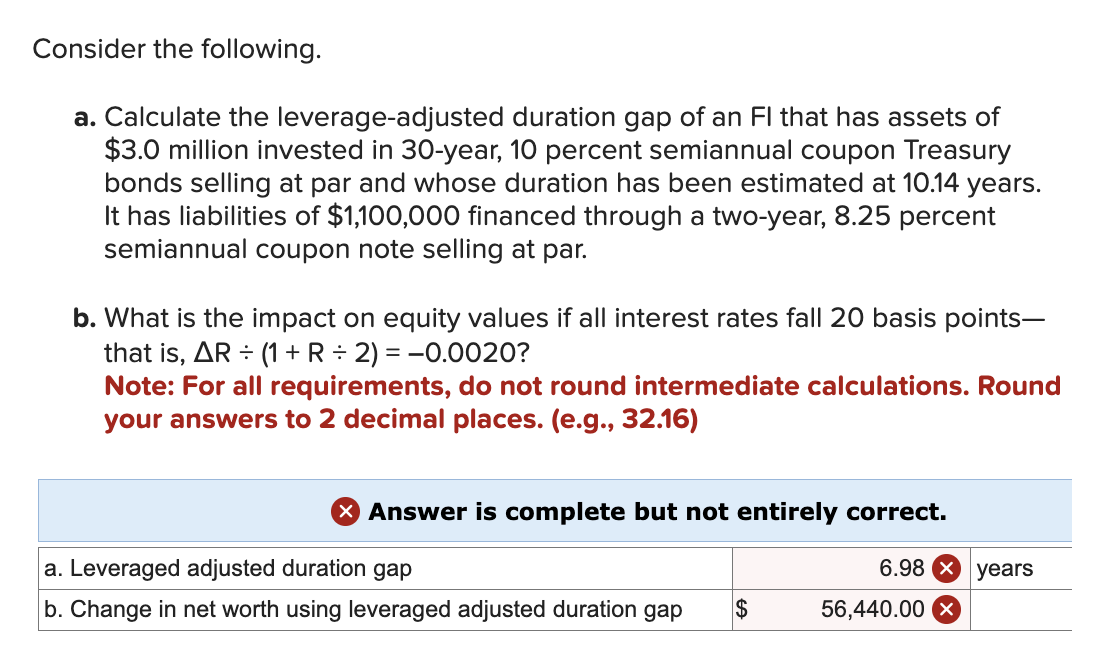 Solved Calculate the leverage-adjusted duration gap of an FI | Chegg.com