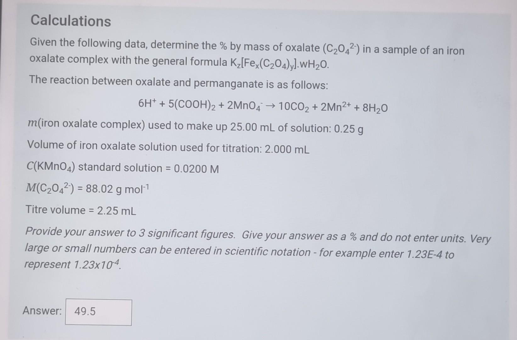 Solved Calculations Given the following data, determine the | Chegg.com