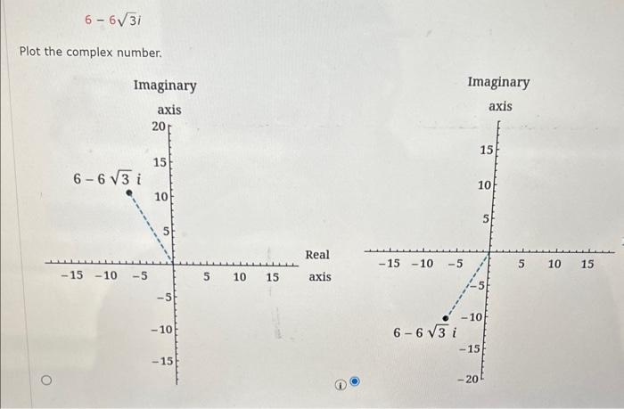 Solved 6−63i Plot the complex number.Write the trigonometric | Chegg.com