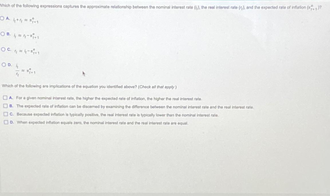 Solved Which of the following expressions captures the | Chegg.com