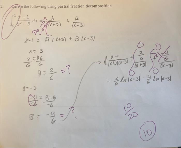 Dert. the following using partial fraction | Chegg.com