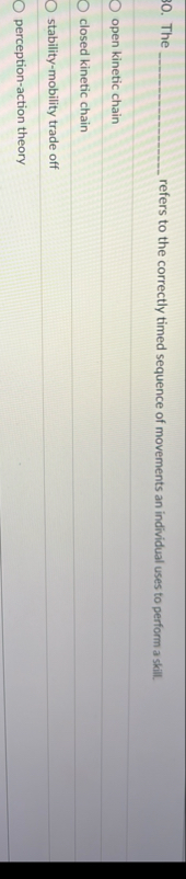 Solved The ﻿refers to the correctly timed sequence of | Chegg.com