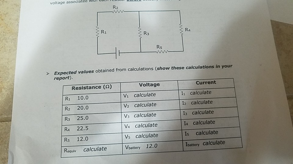 Solved voltage associated R2 Ri RA R3 M Rs > Expected values | Chegg.com