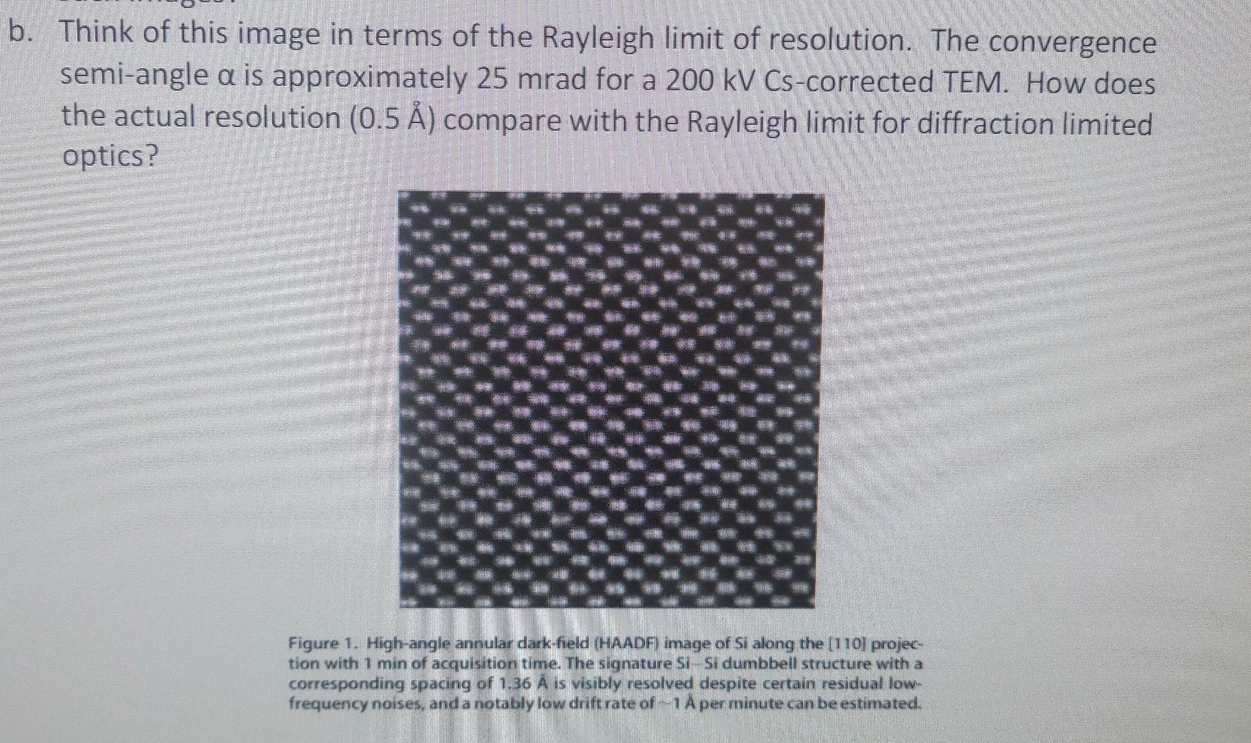 Solved Think of this image in terms of the Rayleigh limit of | Chegg.com