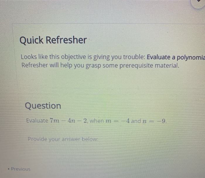 Solved Quick Refresher Looks like this objective is giving | Chegg.com