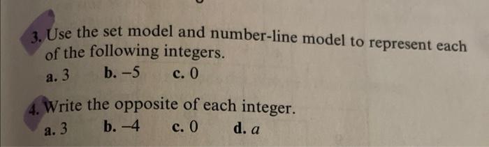 Solved 3. Use the set model and number-line model to | Chegg.com