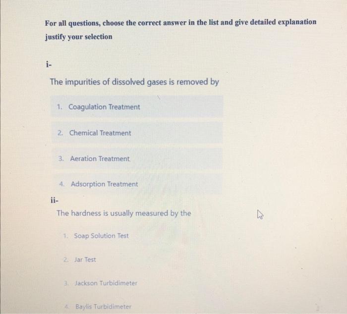 Solved choose the corect answer and clarify in details the | Chegg.com
