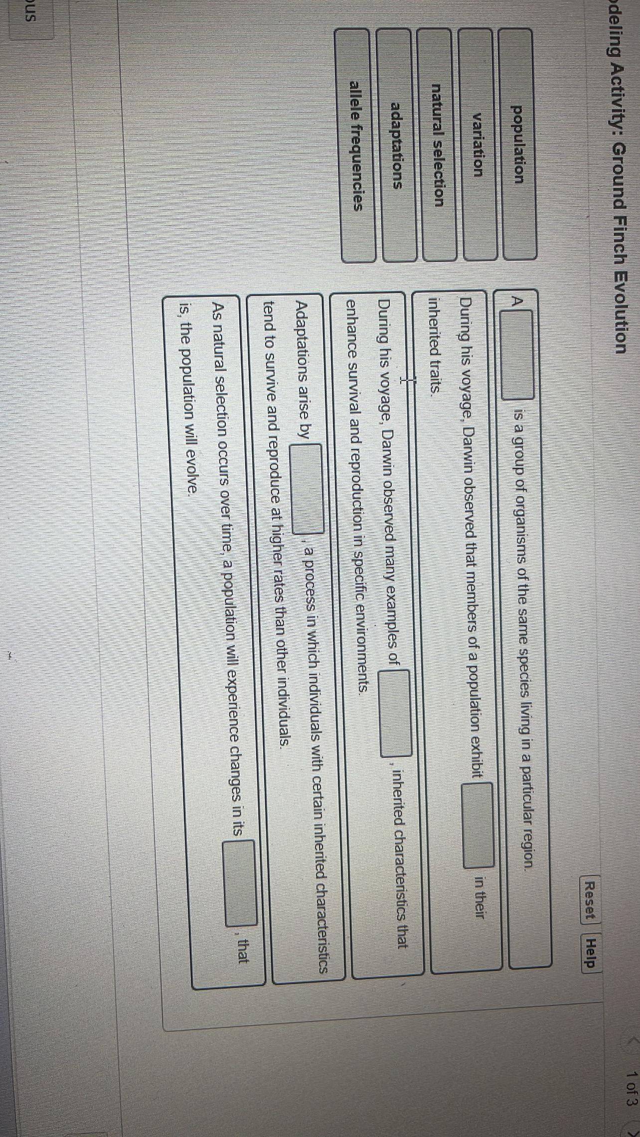 Solved deling Activity: Ground Finch Evolution1 ﻿of | Chegg.com