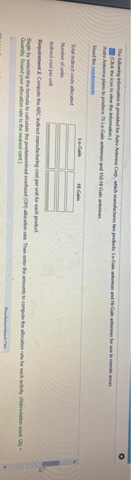 Solved i Data Table X Activity Setup Cost Allocation Base | Chegg.com