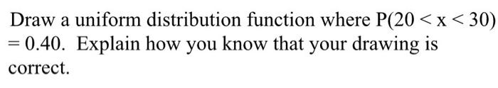 Solved Draw a uniform distribution function where P(20 | Chegg.com