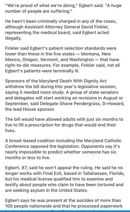 Solved BALTIMORE - A sympathetic judge on Thursday let a | Chegg.com