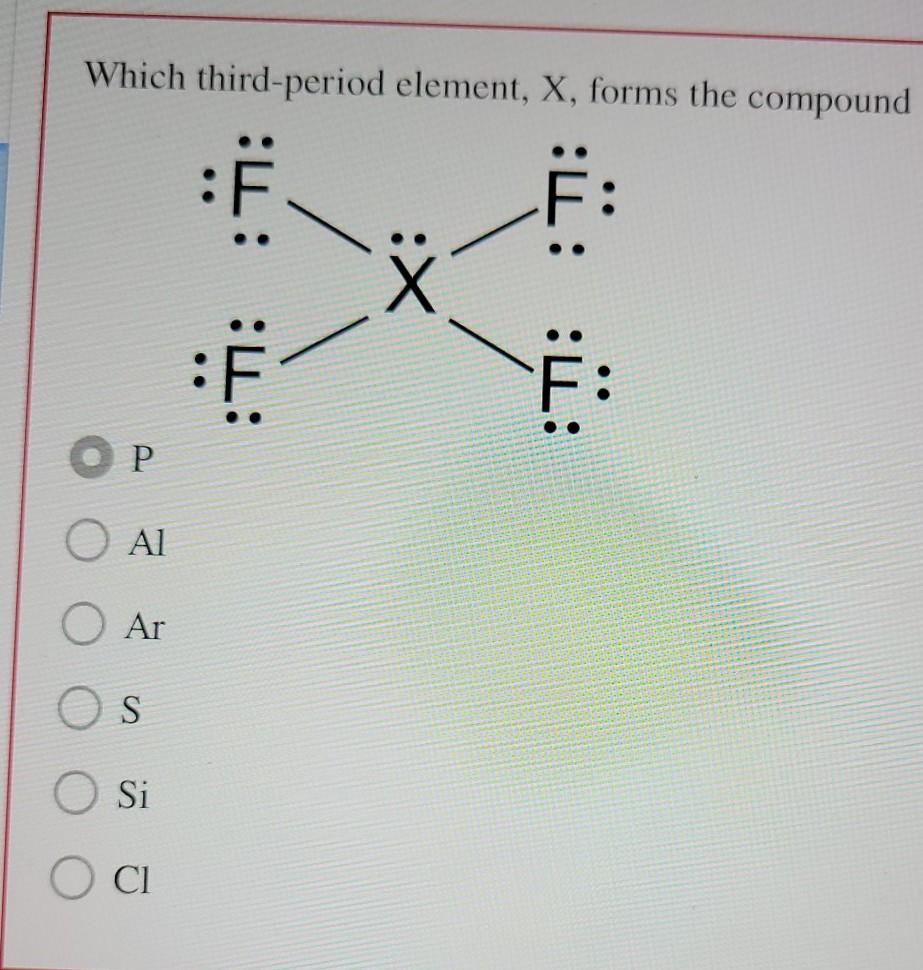 Solved Which third-period element, X, forms the compound Ë | Chegg.com