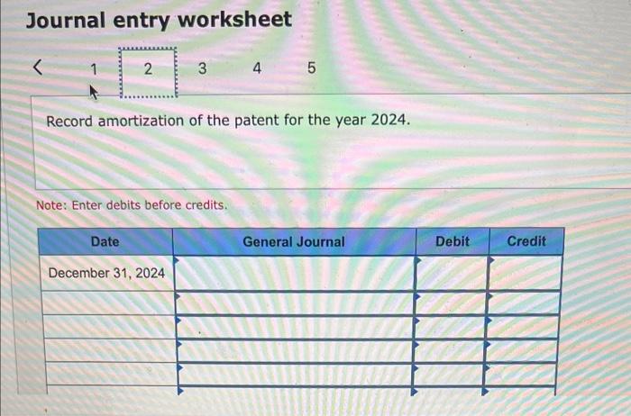 Solved Exercise 11−20 (Static) Patent amortization; patent | Chegg.com