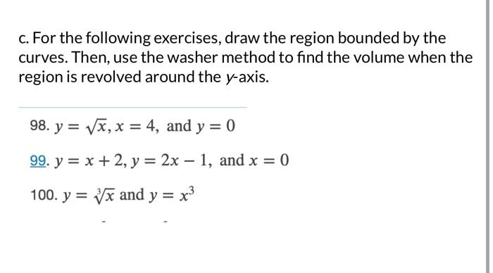 Solved c. For the following exercises, draw the region | Chegg.com