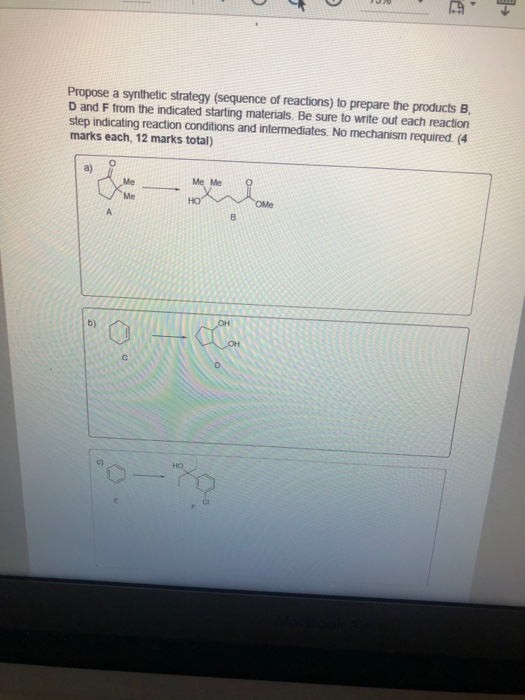 Solved Propose a synthetic strategy (sequence of reactions) | Chegg.com