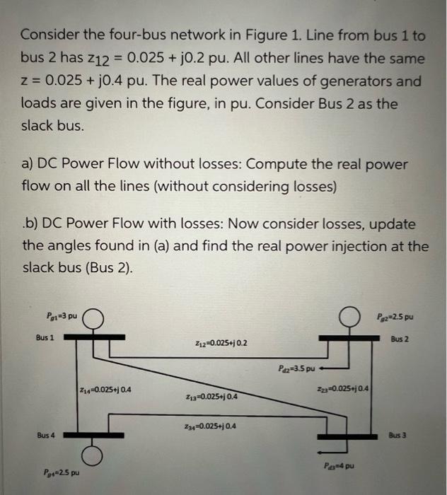 Solved Consider the four-bus network in Figure 1. Line from | Chegg.com
