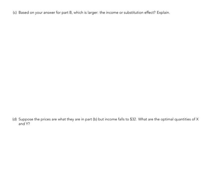 Solved 1. ( 25 points) Optimal Choice: Assume that X and Y | Chegg.com