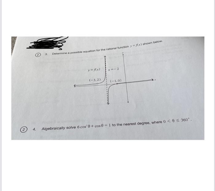 Solved 2 3 Determine 4 Algebraically Solve 6cos2θ Cosθ 1