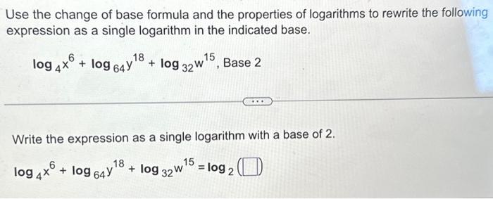 Write the expression as a single logarithm with a | Chegg.com