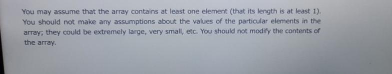 Solved Write a method named range that takes an array of | Chegg.com
