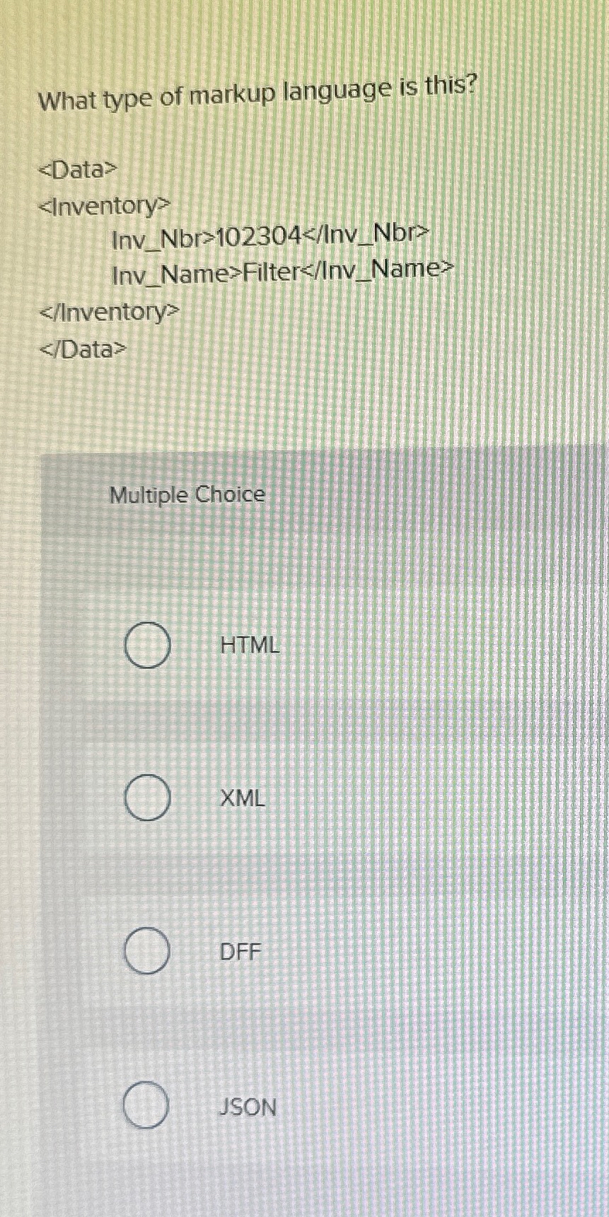 Solved What type of markup language is this?Multiple Choice | Chegg.com