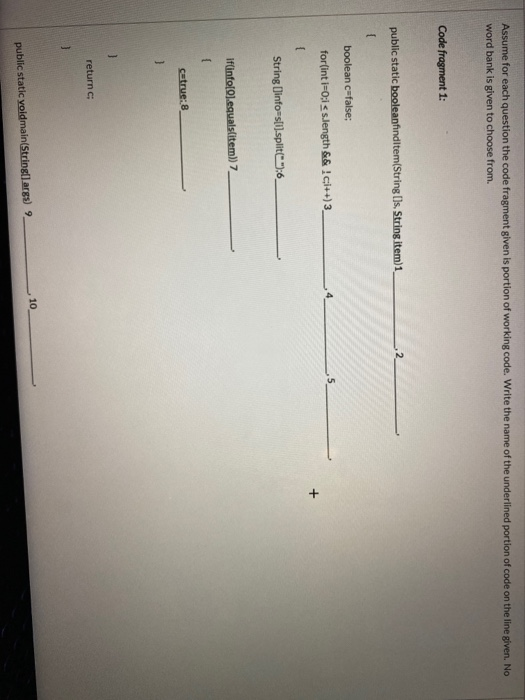 Solved Assume For Each Question The Code Fragment Given Is 8839