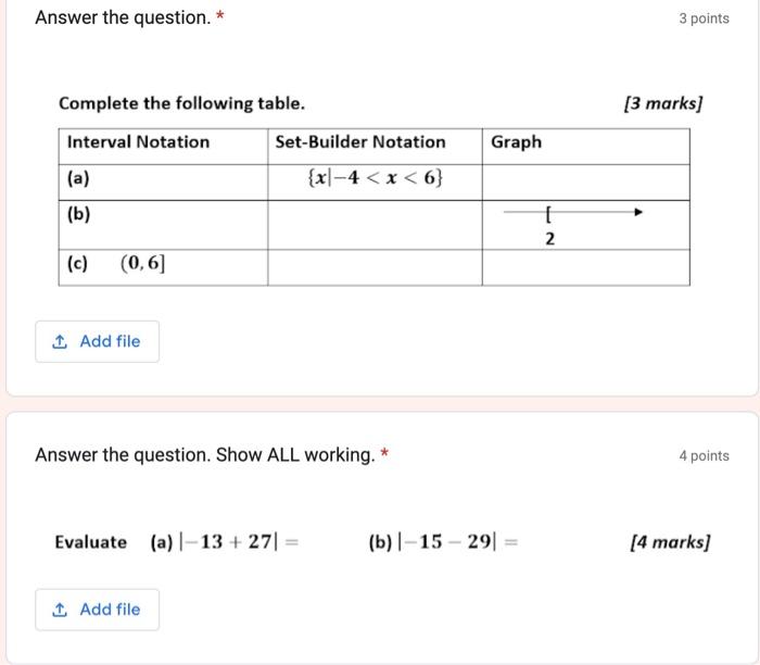 Solved Answer the question. * 3 points Complete the | Chegg.com