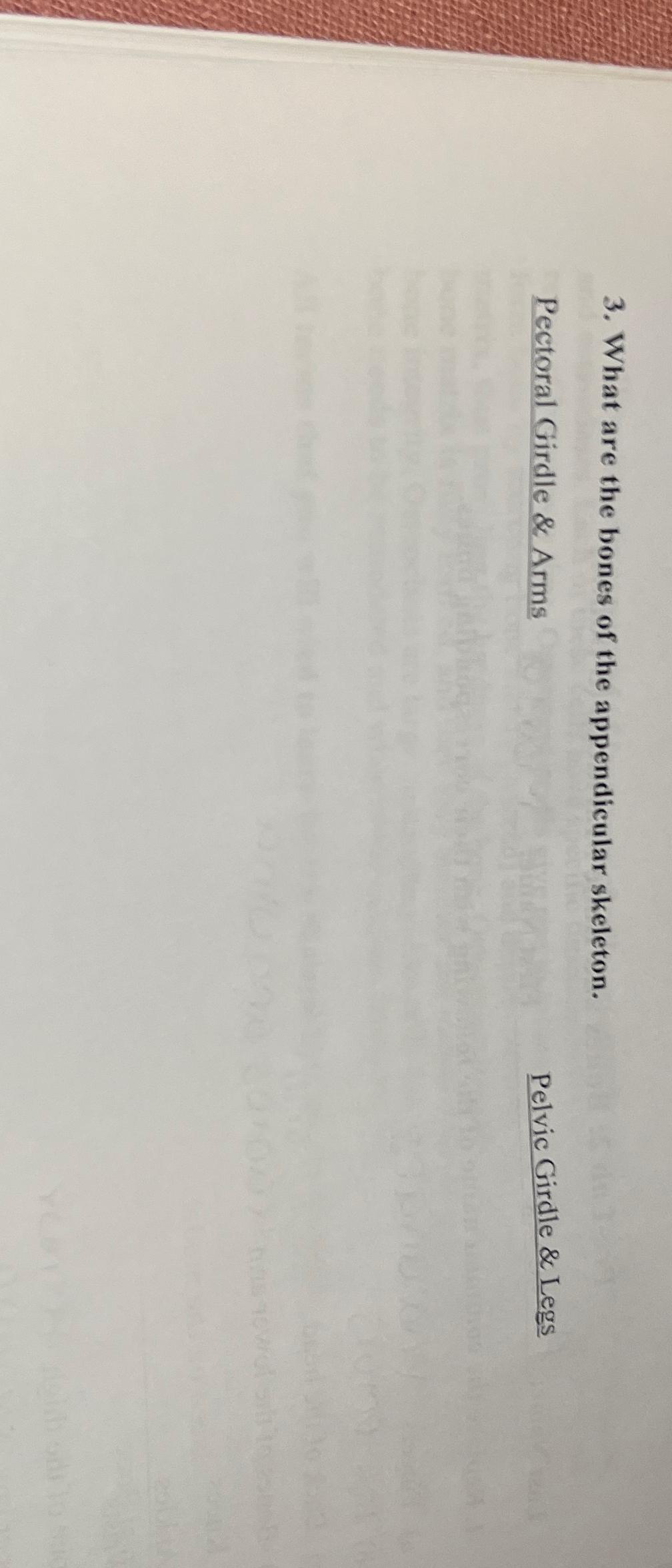 Solved What are the bones of the appendicular | Chegg.com