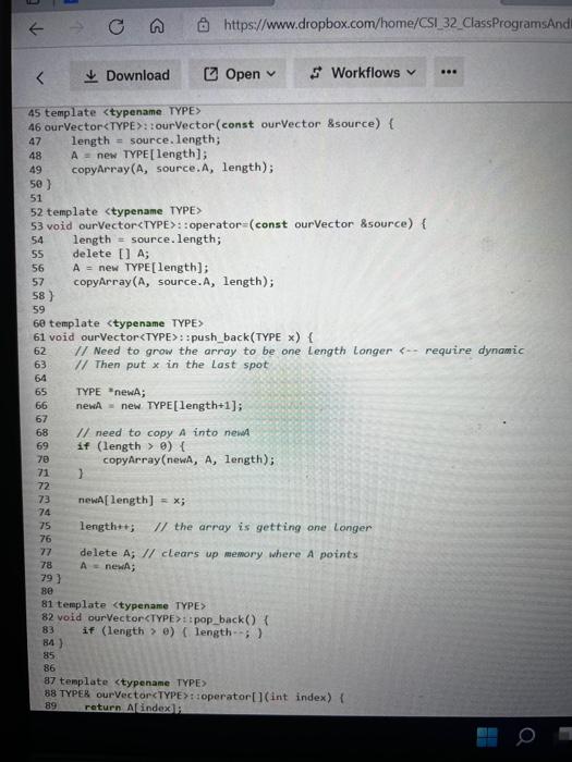 Solved 1. (a) See the file int Vector.h for a vector of ints | Chegg.com