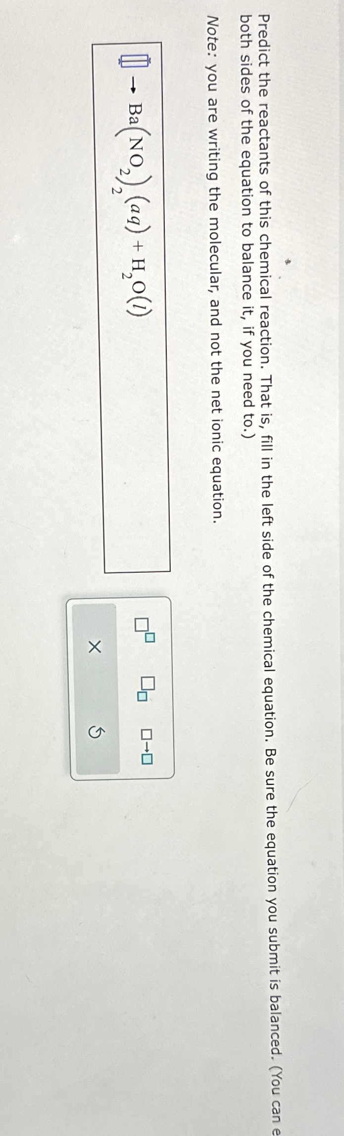 Solved Predict the reactants of this chemical reaction. That | Chegg.com