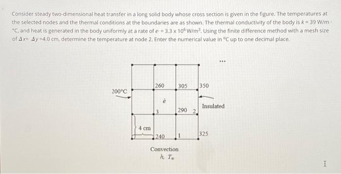 Solved Consider steady two-dimensional heat transfer in a | Chegg.com