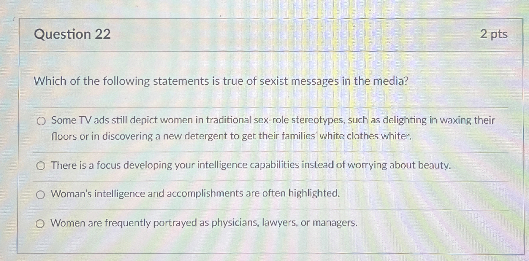 Solved Question 222 ﻿ptsWhich of the following statements is | Chegg.com