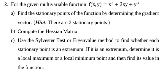 Solved For The Given Multivariable Function 