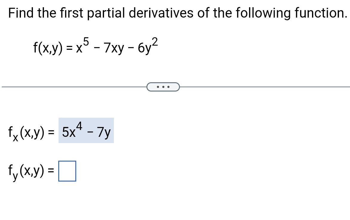 Solved Find the first partial derivatives of the following | Chegg.com