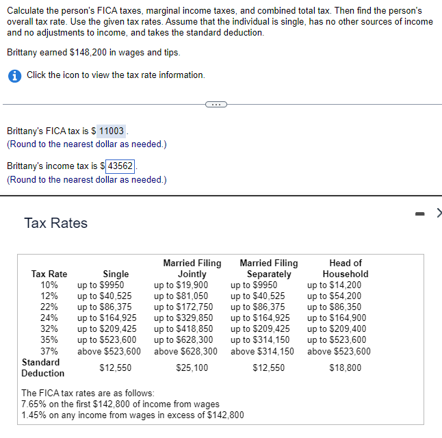 Solved Calculate the person's FICA taxes, marginal income | Chegg.com