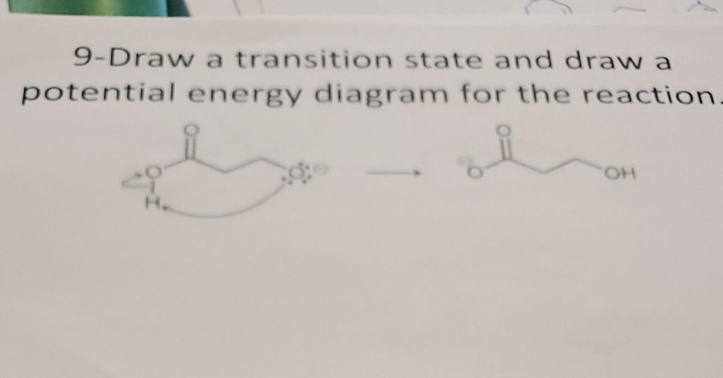 Solved 9-Draw a transition state and draw a potential energy | Chegg.com