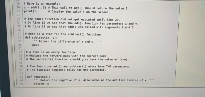 Solved Tasks: Finish implementing the subtract() function | Chegg.com