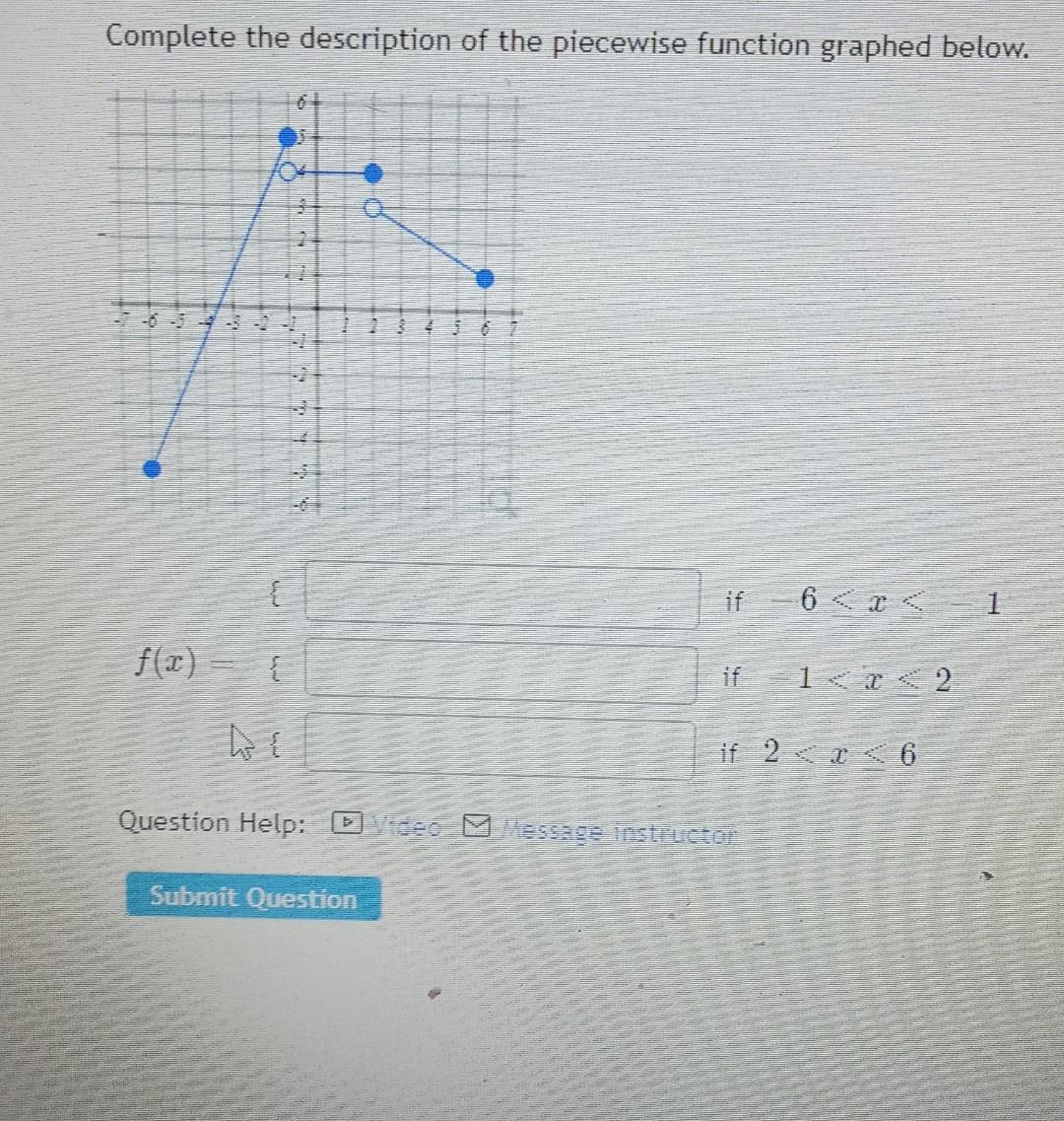 Solved Complete the description of the piecewise function | Chegg.com