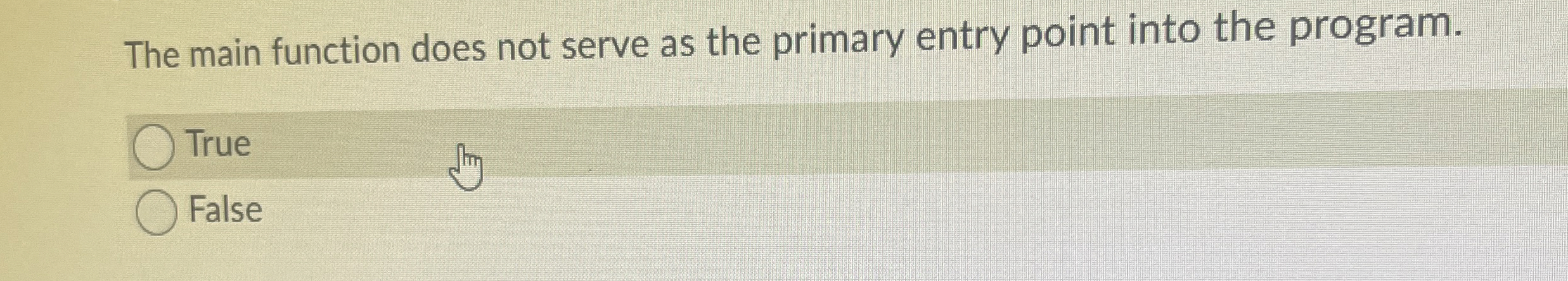 Solved The main function does not serve as the primary entry | Chegg.com
