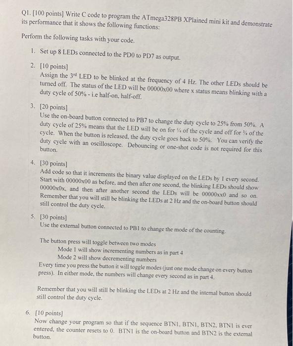 4. [30 points ] Add code so that it increments the | Chegg.com
