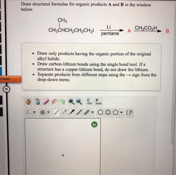 Solved Draw structural formulas for organic products A and B | Chegg.com